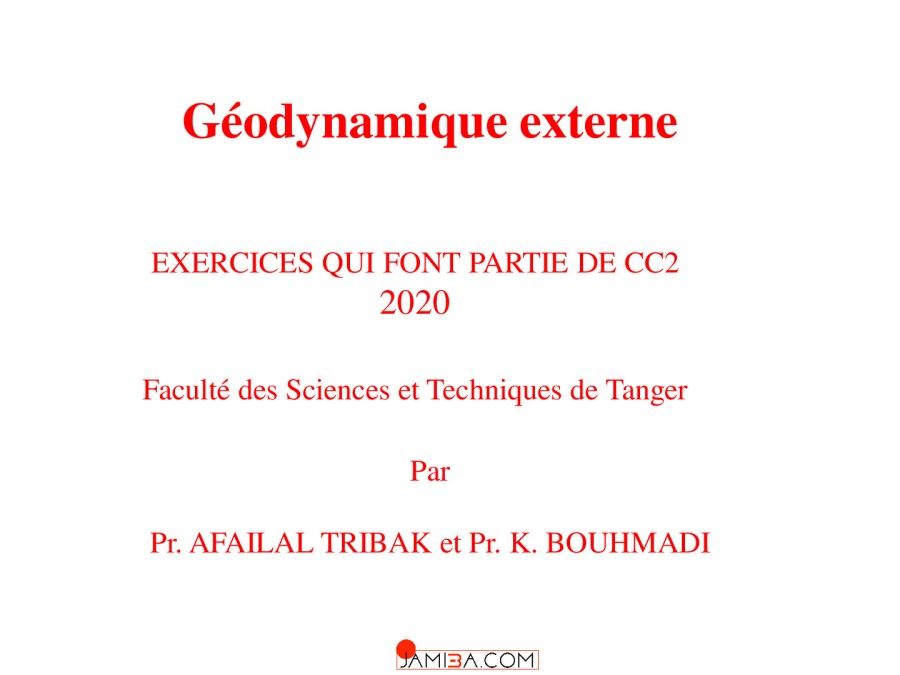 Exercices | Faculté des sciences de tétouan